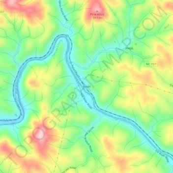 Relief topographic map, elevation, terrain