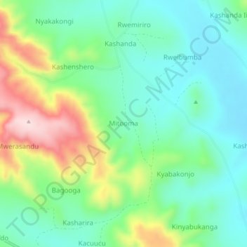 Mitooma topographic map, elevation, terrain