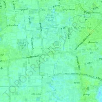 Sangkat Stueng Mean Chey 3 topographic map, elevation, terrain