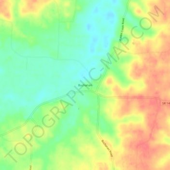 Buchanan topographic map, elevation, terrain