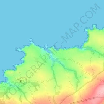Abercastle topographic map, elevation, terrain