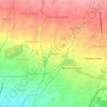 Banaba topographic map, elevation, terrain