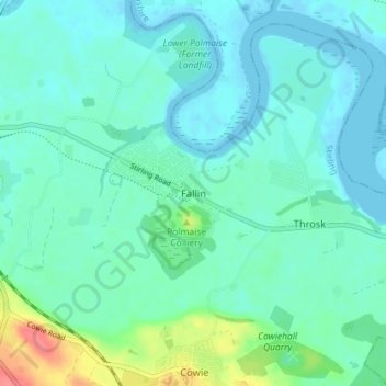 Fallin topographic map, elevation, terrain