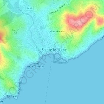Paris Plage topographic map, elevation, terrain