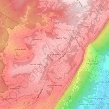 Signal Terrace topographic map, elevation, terrain