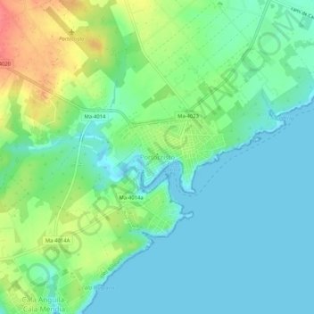 Porto Cristo topographic map, elevation, terrain