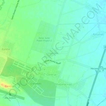 Lourdes Topographic Map Elevation Terrain