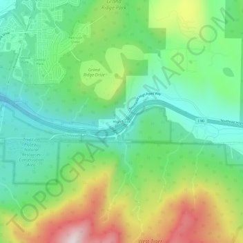 High Point topographic map, elevation, terrain