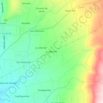 La Merced topographic map, elevation, terrain
