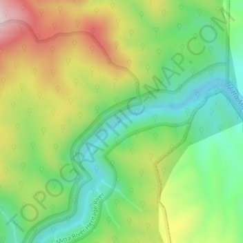 Waterfall topographic map, elevation, terrain