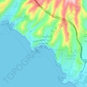 Anfi del Mar topographic map, elevation, terrain