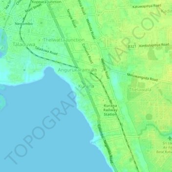 Kurana topographic map, elevation, terrain