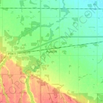Austin topographic map, elevation, terrain