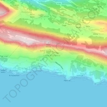 Lokva Rogoznica topographic map, elevation, terrain