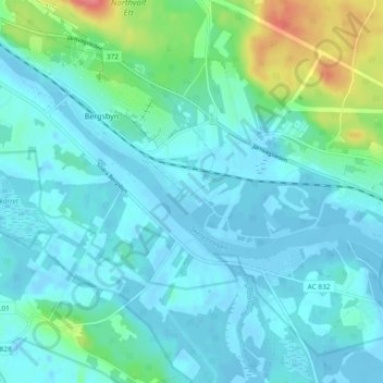Granden topographic map, elevation, terrain
