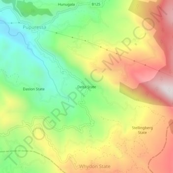 Delta State topographic map, elevation, terrain