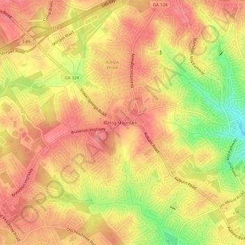 Hog Mountain topographic map, elevation, terrain