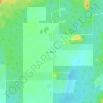 El Bajío topographic map, elevation, terrain