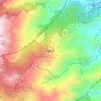 Dueg topographic map, elevation, terrain