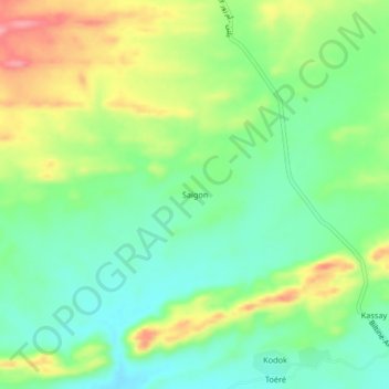 Saigon topographic map, elevation, terrain