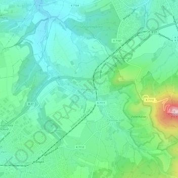 Wessingen topographic map, elevation, terrain