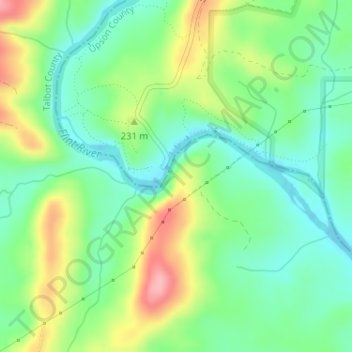 Sprewell Bluff topographic map, elevation, terrain
