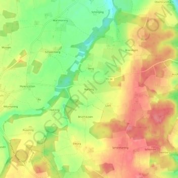 Watzing topographic map, elevation, terrain