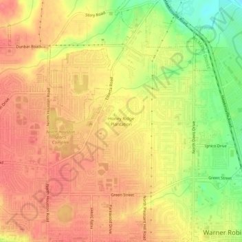 Honey Ridge Plantation topographic map, elevation, terrain