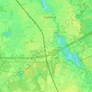 Hout topographic map, elevation, terrain