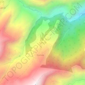 Gumda topographic map, elevation, terrain