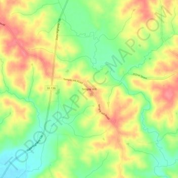 Temple Hill topographic map, elevation, terrain