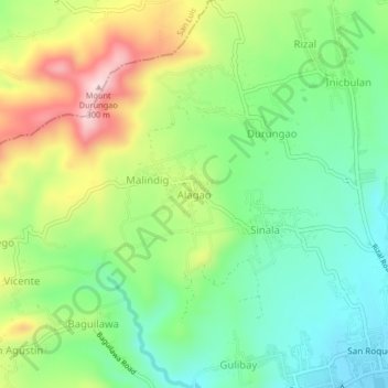 Alagao topographic map, elevation, terrain