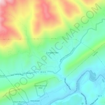 Cardwell Town topographic map, elevation, terrain