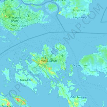 Pulau Sembakau Kecil batam center topographic map, elevation, terrain