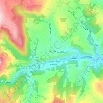Saint-Julien topographic map, elevation, terrain