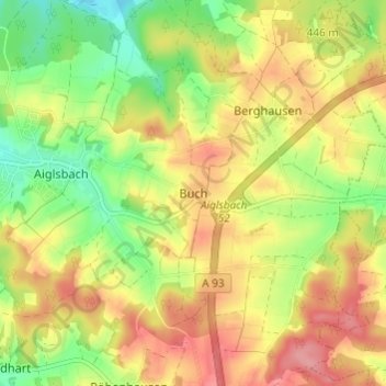 Buch topographic map, elevation, terrain