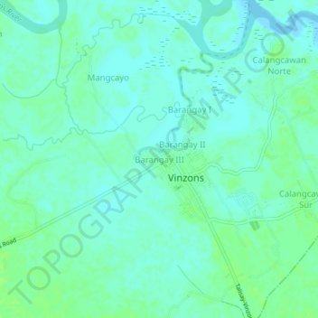 Barangay III topographic map, elevation, terrain