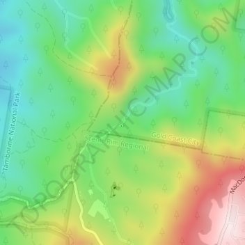 Cedar Creek Falls topographic map, elevation, terrain