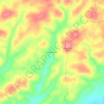 Cave Creek topographic map, elevation, terrain