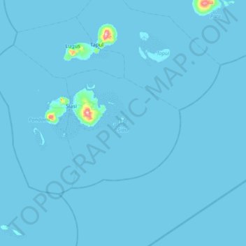 Samal Island topographic map, elevation, terrain