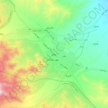 Natanz topographic map, elevation, terrain