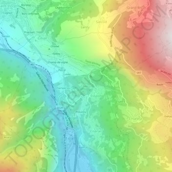 Chenal topographic map, elevation, terrain