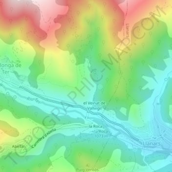 Clot de Vallvigil topographic map, elevation, terrain