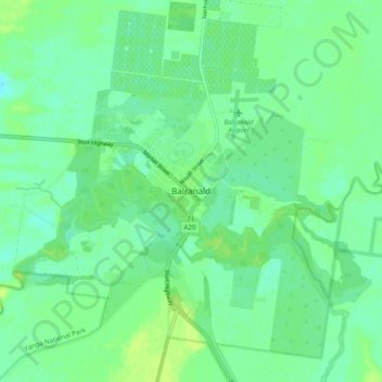 Balranald topographic map, elevation, terrain