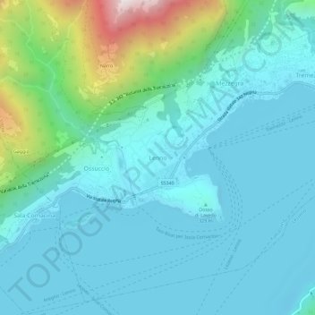 Lenno topographic map, elevation, terrain