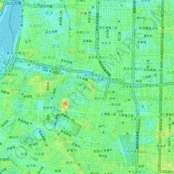 Huashan topographic map, elevation, terrain