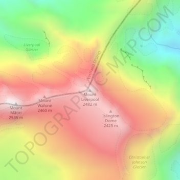 Mount Liverpool topographic map, elevation, terrain