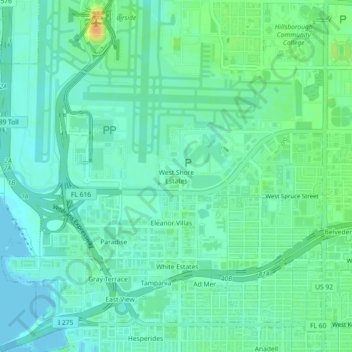 West Shore Estates topographic map, elevation, terrain
