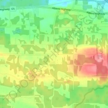 Errington topographic map, elevation, terrain