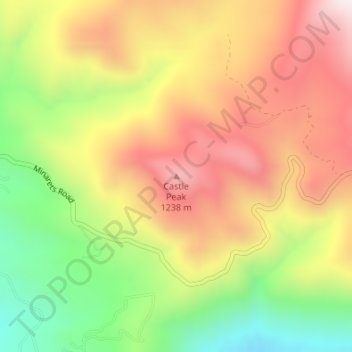 Castle Peak topographic map, elevation, terrain